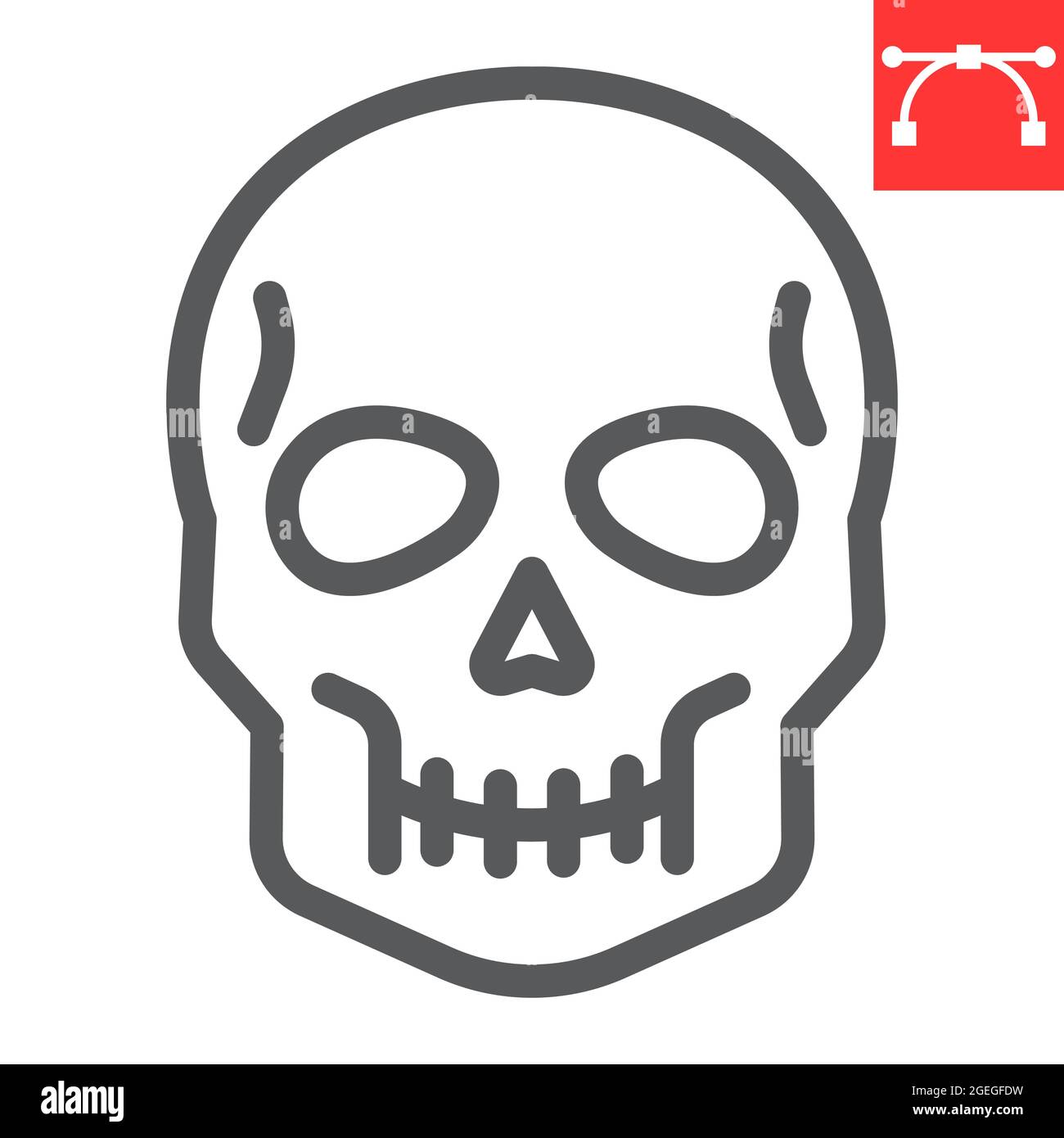 Skull line icon, holiday and halloween, human skull vector icon, vector ...