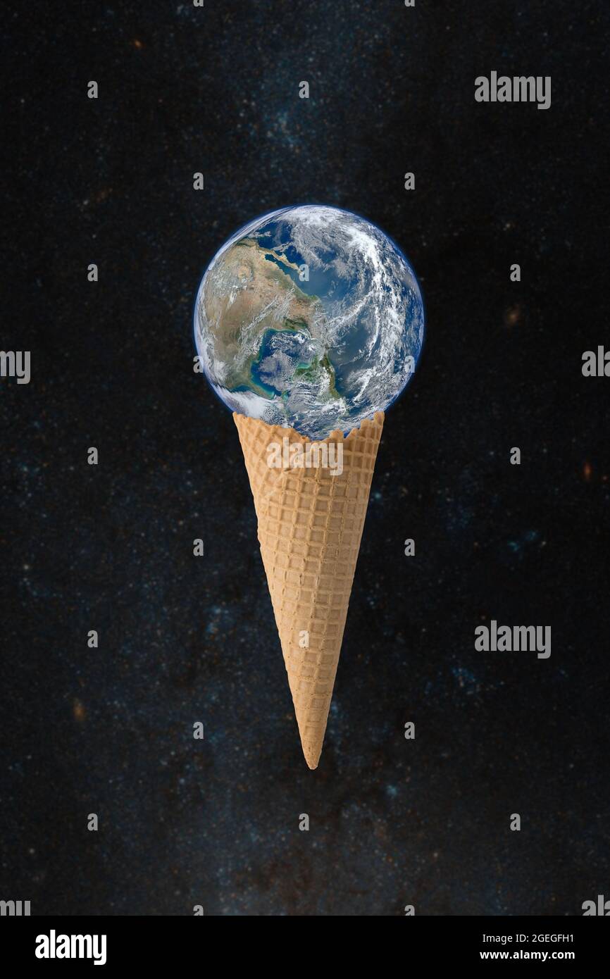 Ice cream cone earth melt hi-res stock photography and images - Alamy