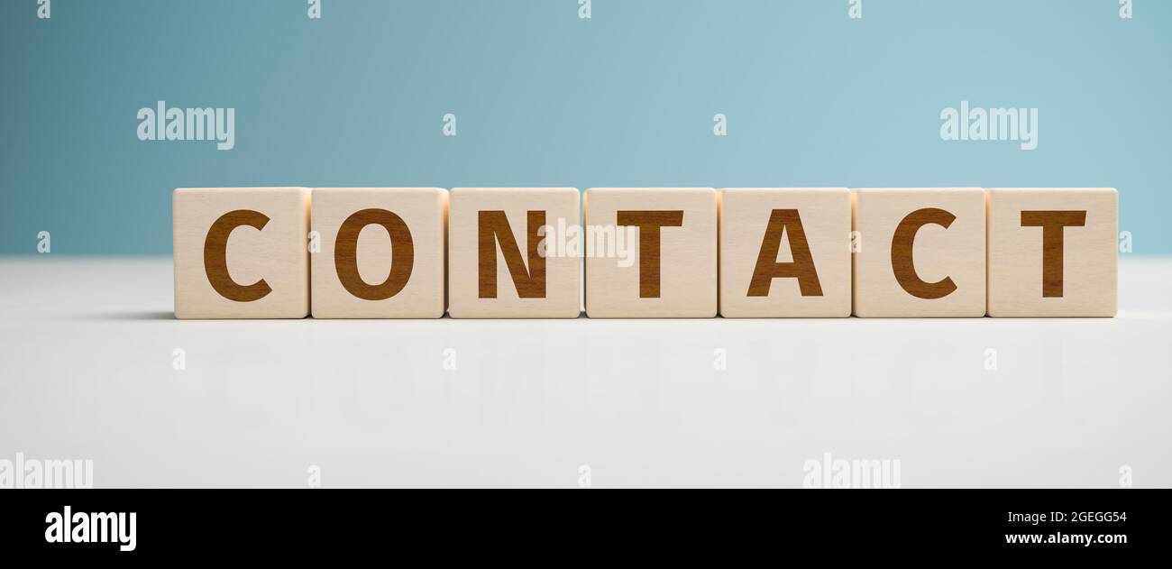 "Contact" web banner - the word contact built from letters on wooden ...