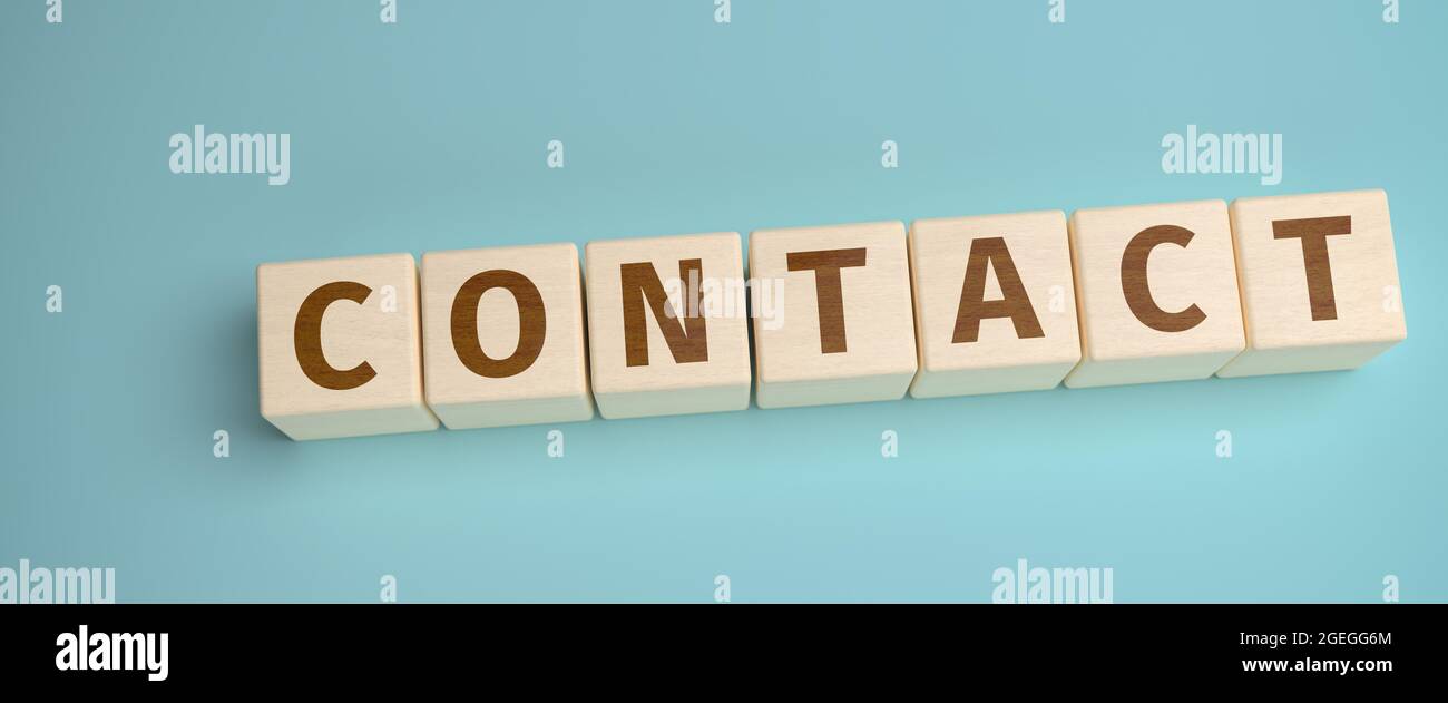 "Contact" web banner - the word contact built from letters on wooden ...