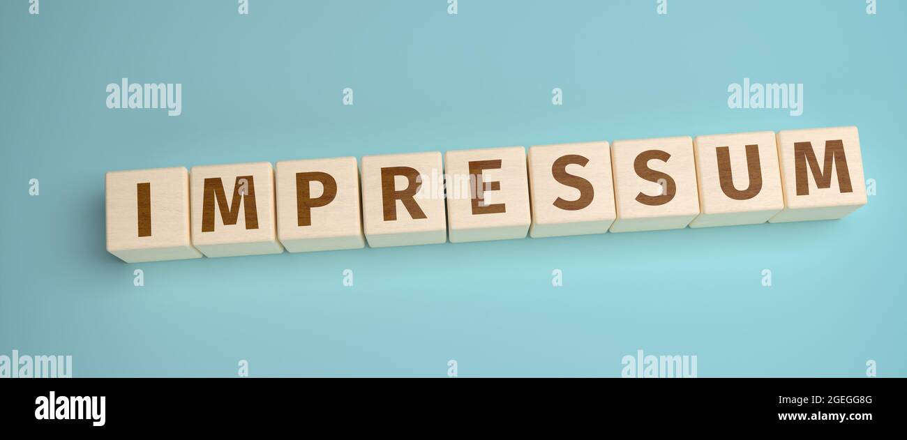 "Impressum" web banner - the German word Impressum built from letters ...