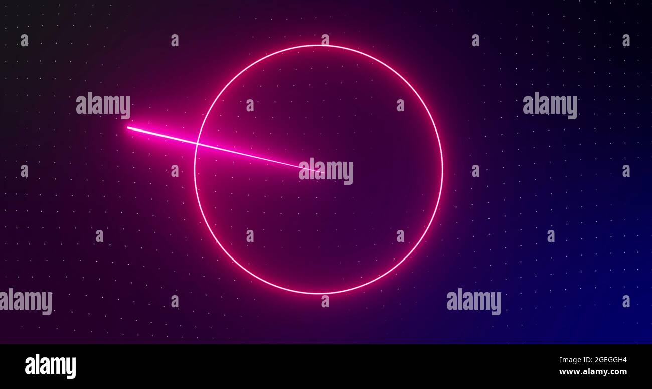 Image of rotating pink, blue, green neon shapes with pink, green and ...