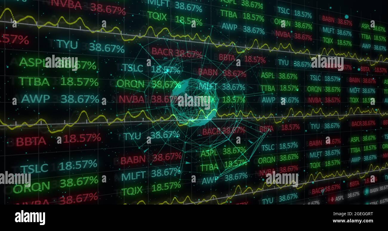 Stock market with digital network sphere Stock Photo - Alamy
