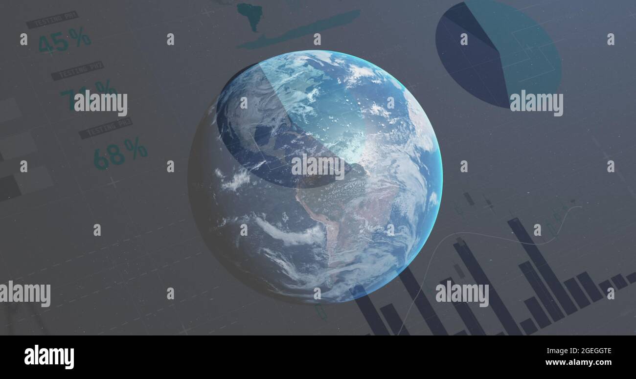 Earth with graphs and charts Stock Photo - Alamy