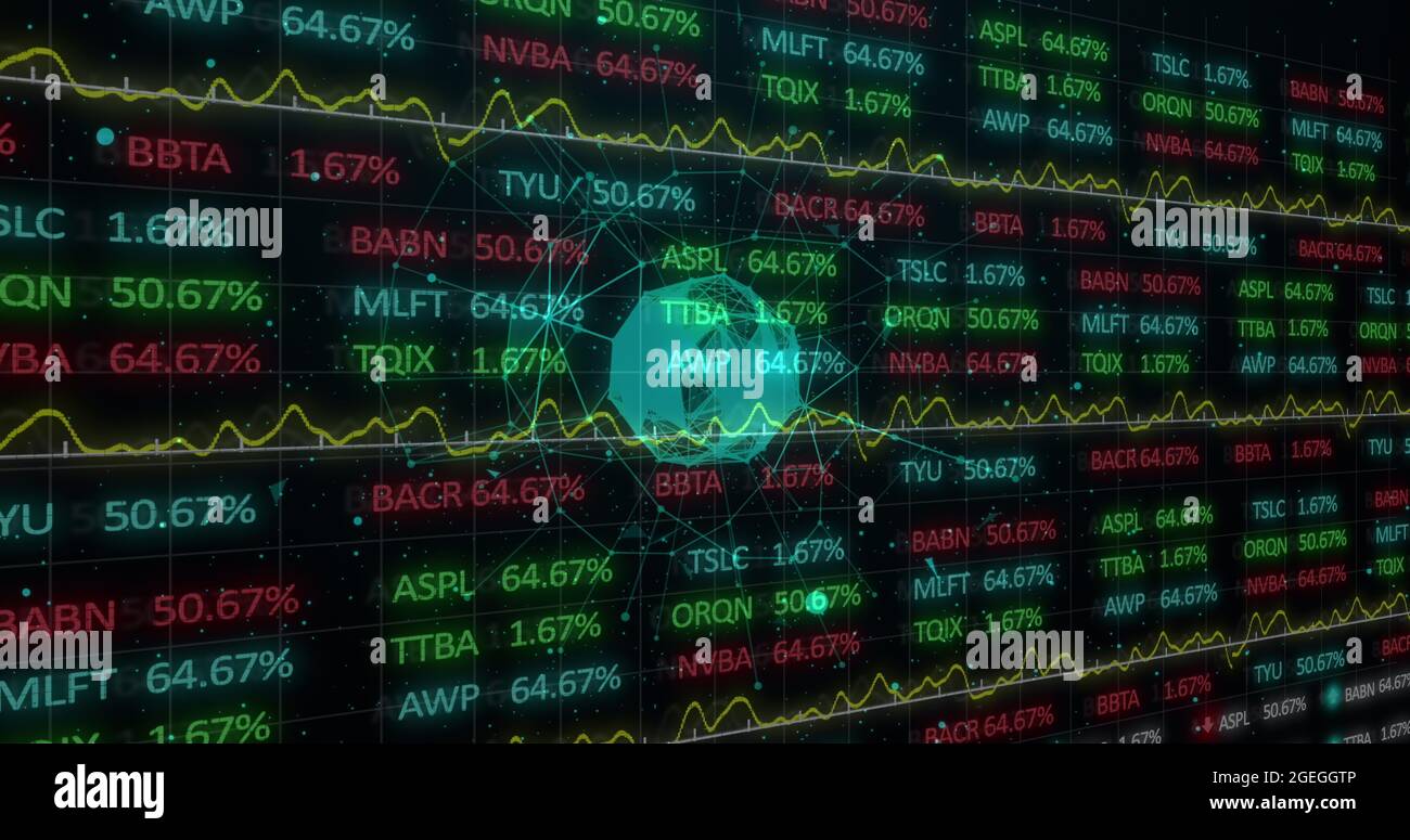 Stock market with digital network sphere Stock Photo - Alamy