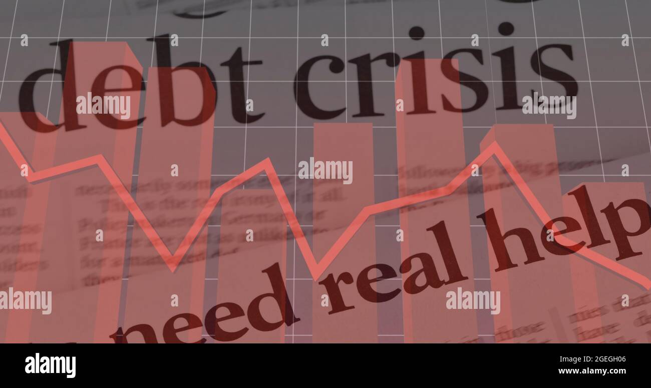 Statistical data processing against Debt crisis text on newspaper Stock ... Statistical data processing against Debt crisis text on newspaper Stock ...