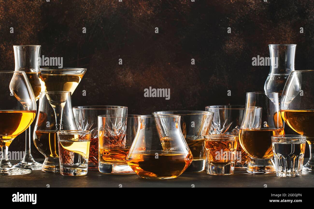 Strong alcohol drinks, hard liquors, spirits and distillates iset in ...
