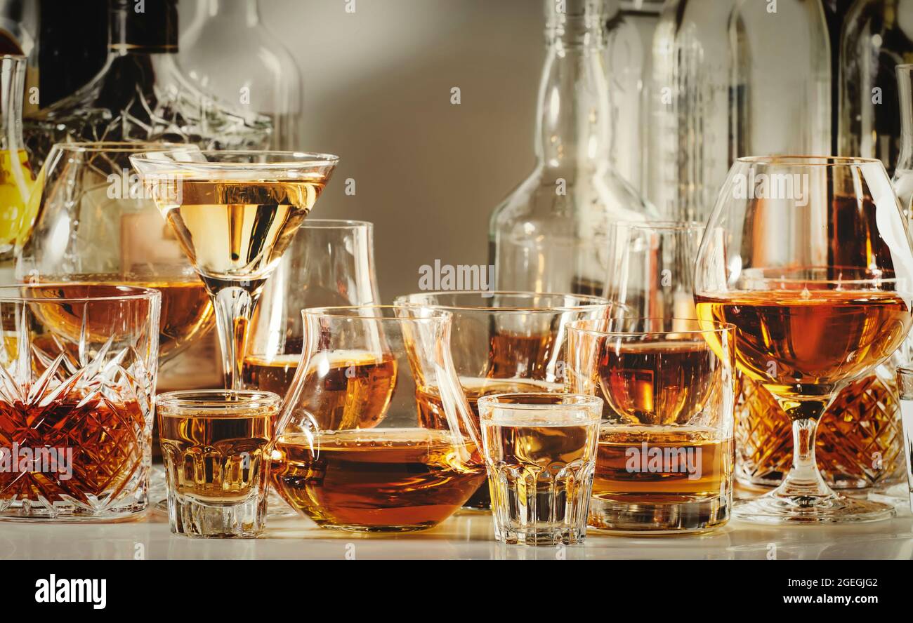 Strong alcohol drinks, hard liquors, spirits and distillates iset in ...