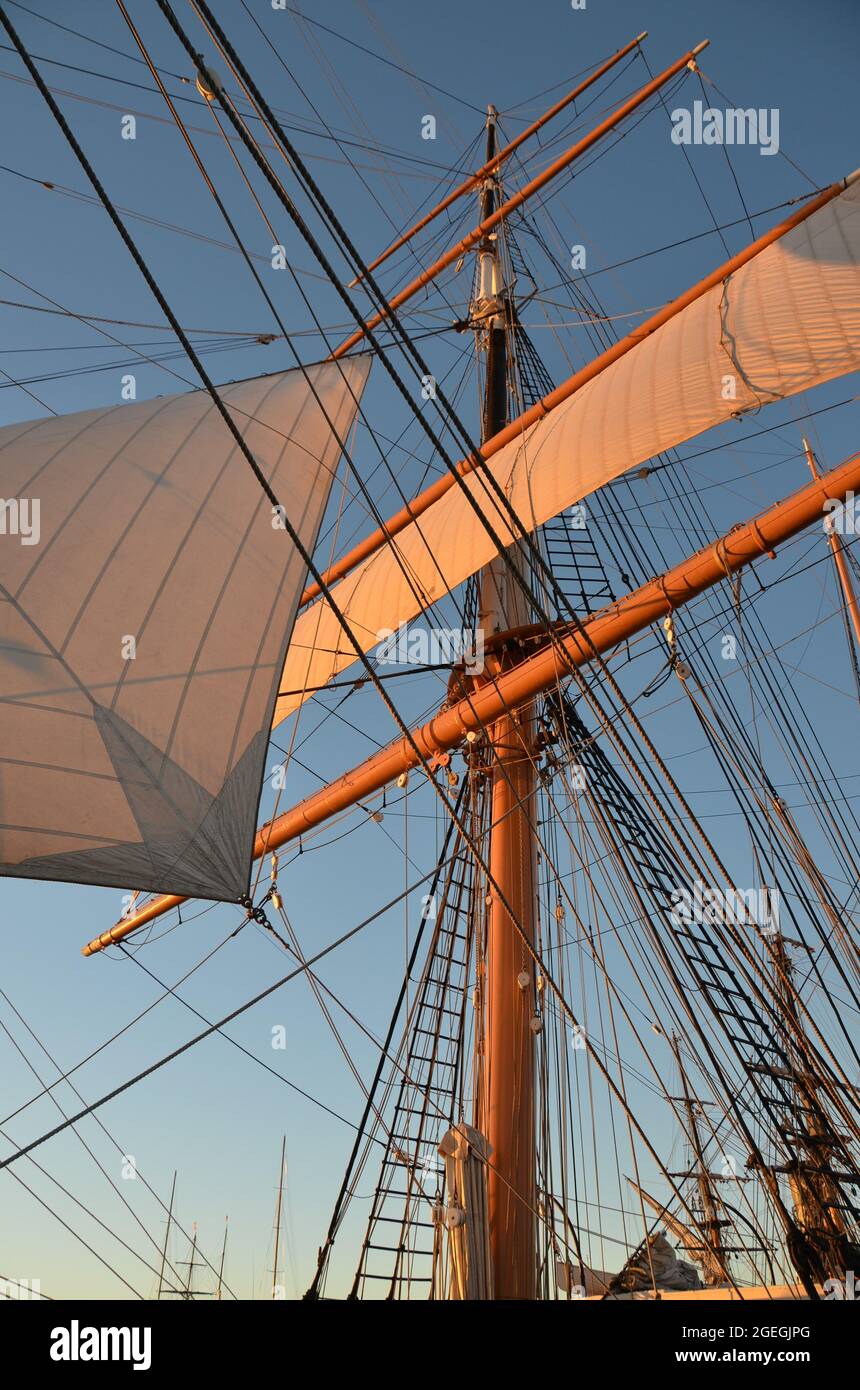 Sails view of Star of India the world's oldest active sailing ship a ...