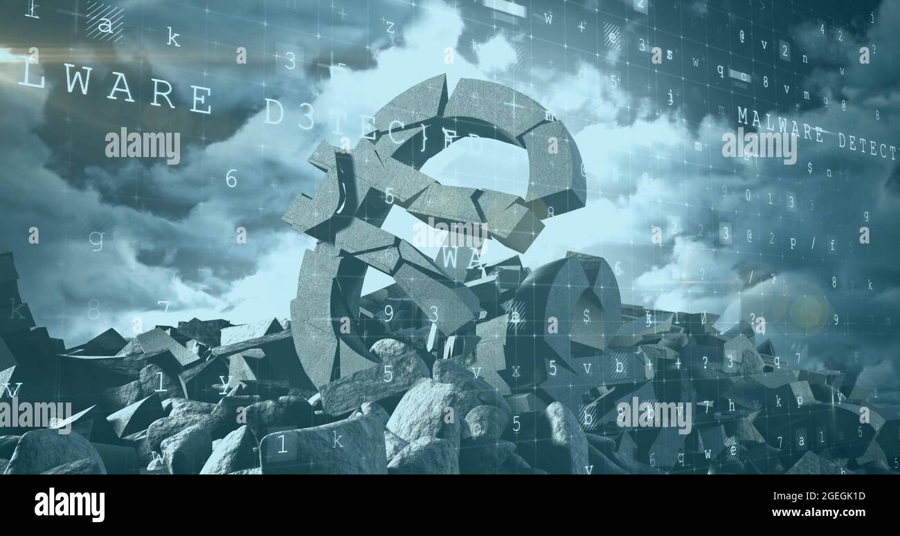 Multiple bubbles floating and changing numbers over broken euro symbol ...