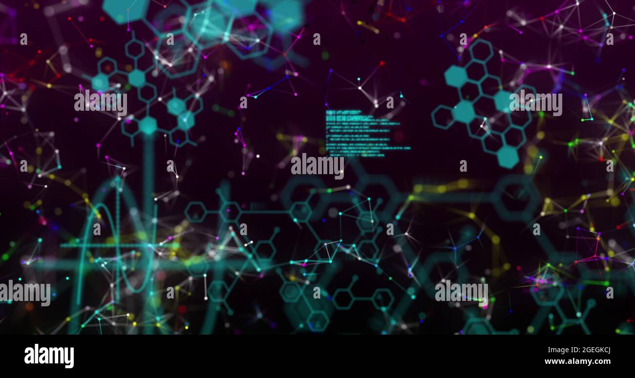 Molecular structures, network of connections and data processing Stock ...