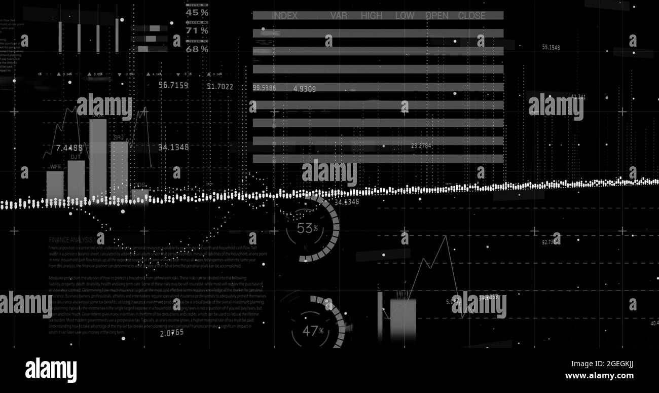 Stock market data and statistical data processing against black ...