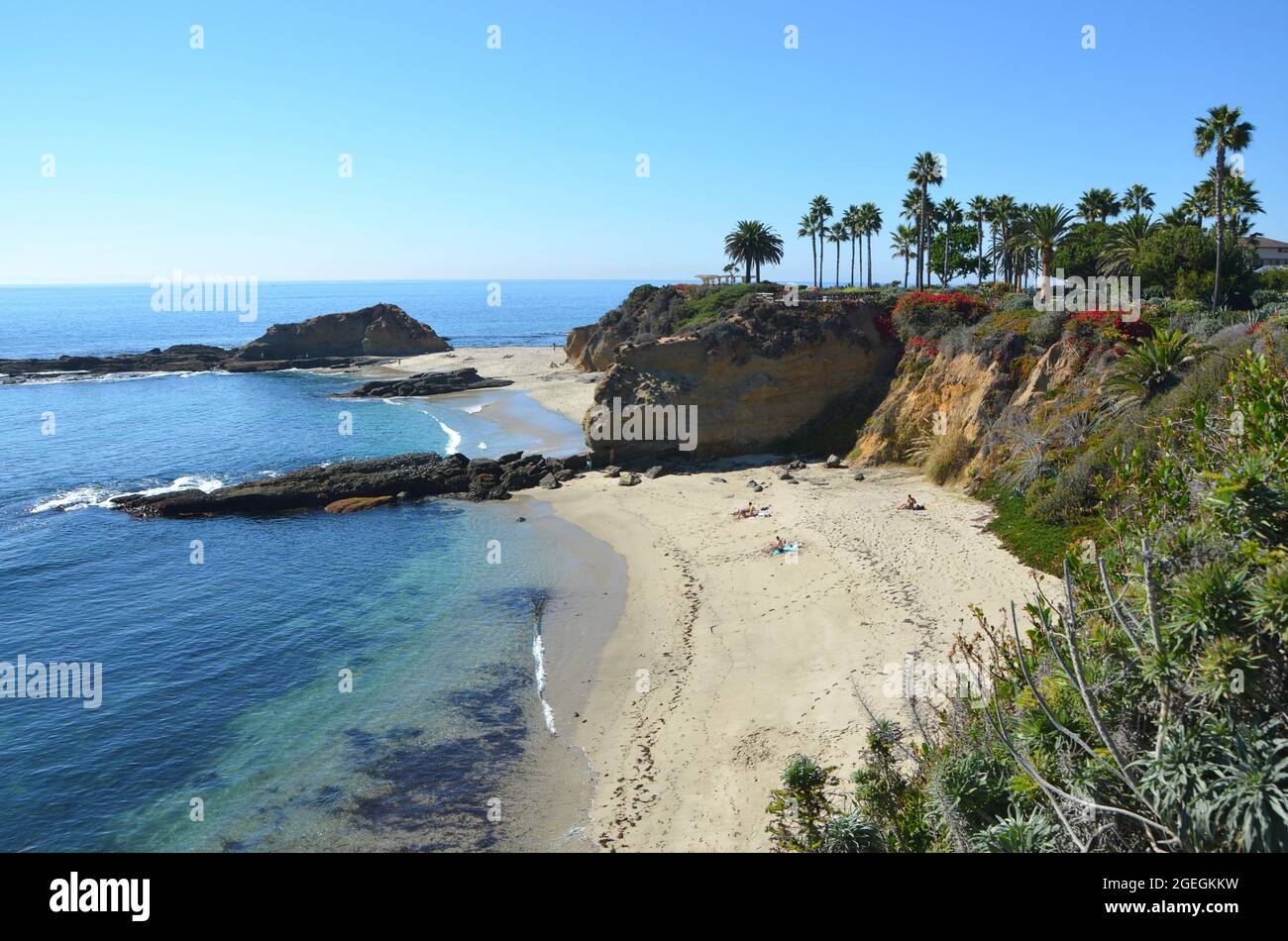 Scenic tropical landscape with sandy beaches overlooking the Pacific ...