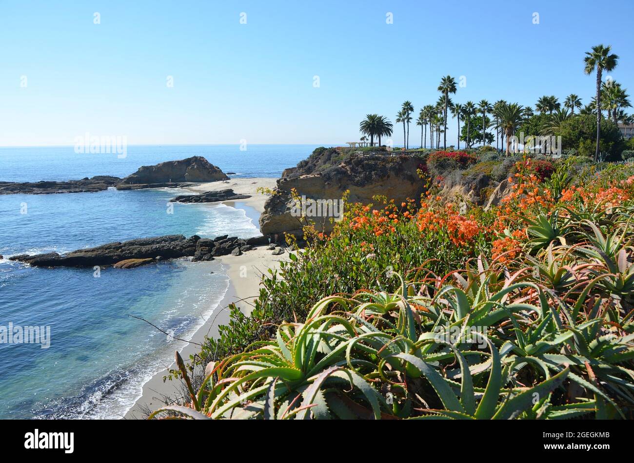 Scenic tropical landscape with sandy beaches overlooking the Pacific ...