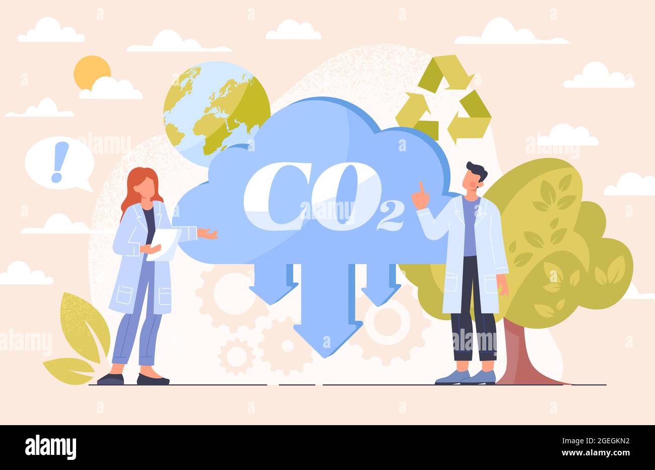 CO2 reduction concept Stock Vector Image & Art - Alamy