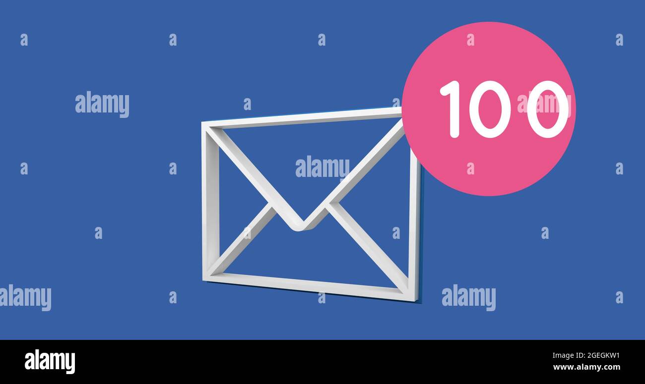 Digital envelope and numbers 4k Stock Photo - Alamy
