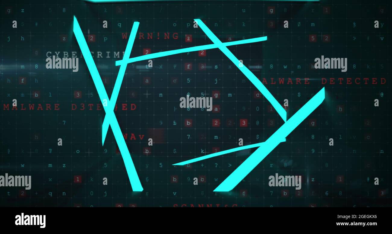 QR code scanner with neon elements against cyber security data ...