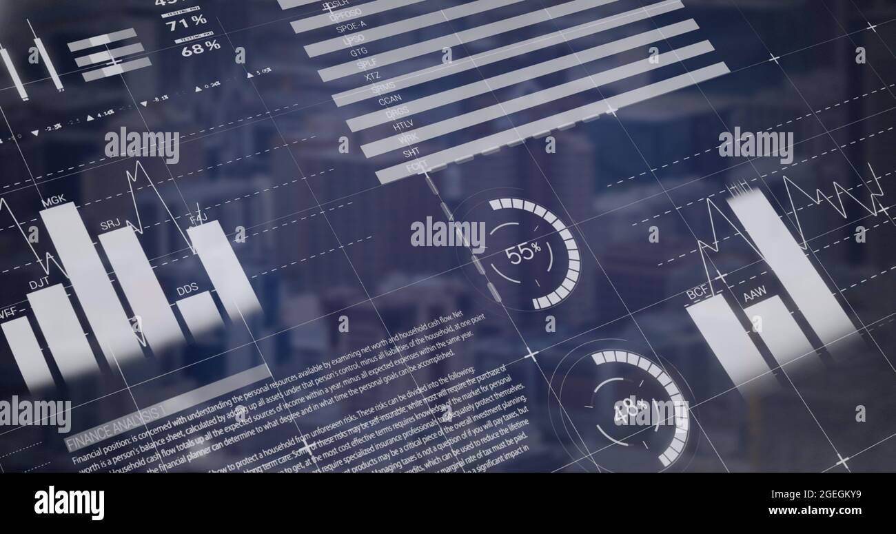 Graphs and statistics moving 4k Stock Photo - Alamy