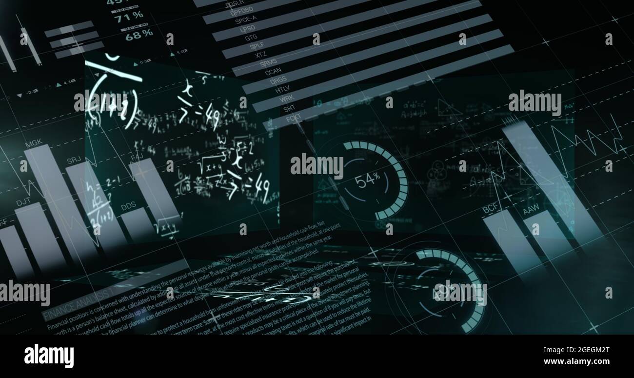 Image of data processing and graphs Stock Photo - Alamy