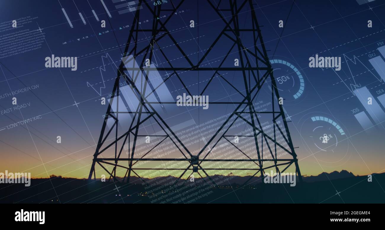 Statistics graphs transmission towers hi-res stock photography and ...