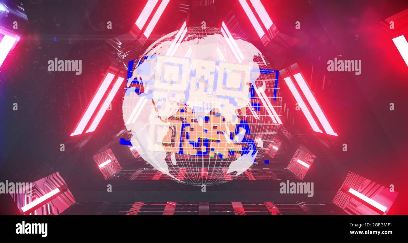 Qr code scanner over spinning hi-res stock photography and images - Alamy