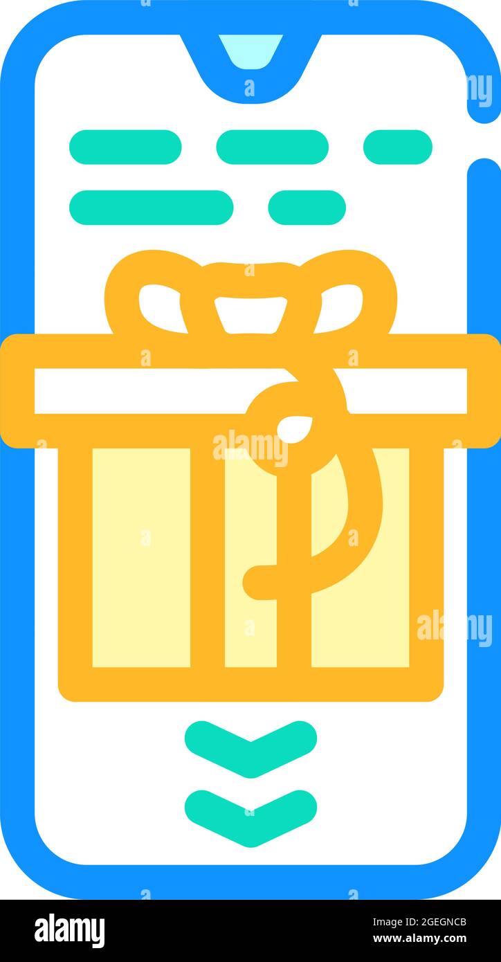 swipe app for get gift color icon vector illustration Stock Vector ...