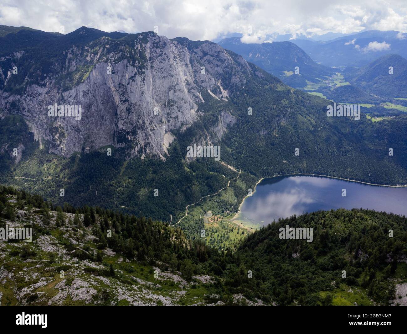 Lake Altaussee in Austria - aerial view Stock Photo - Alamy