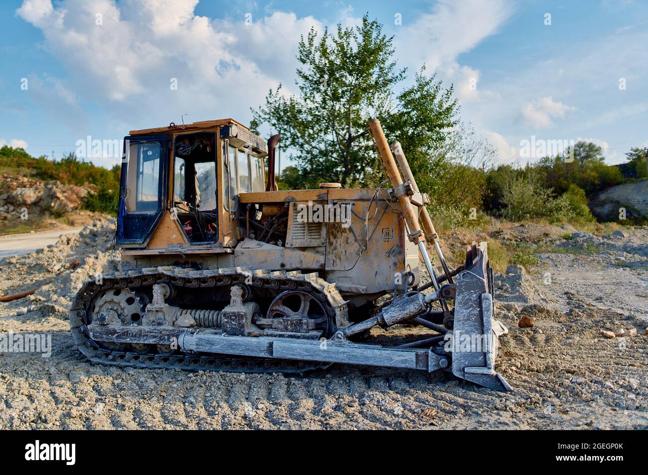 excavator work geology construction industry Stock Photo - Alamy