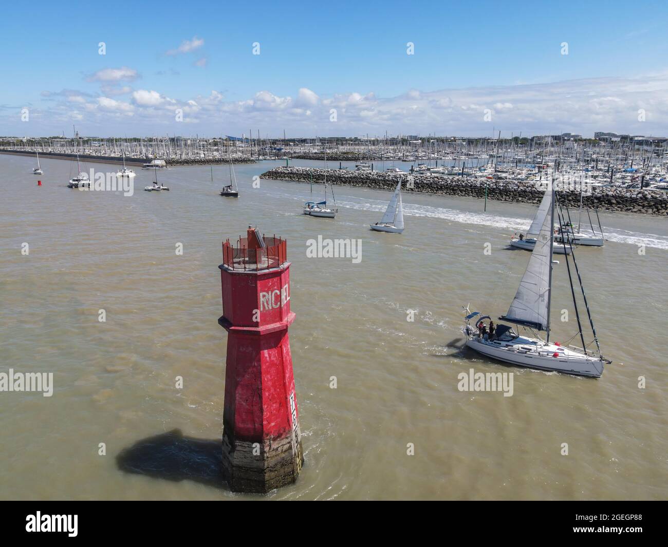 La Rochelle (central western France): aerial view of the Richelieu Buoy ...