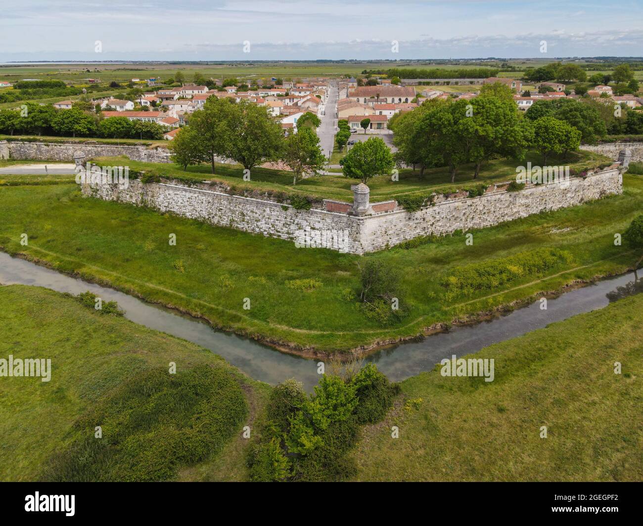 Aerial view of the Citadel of Brouage (central western France ...