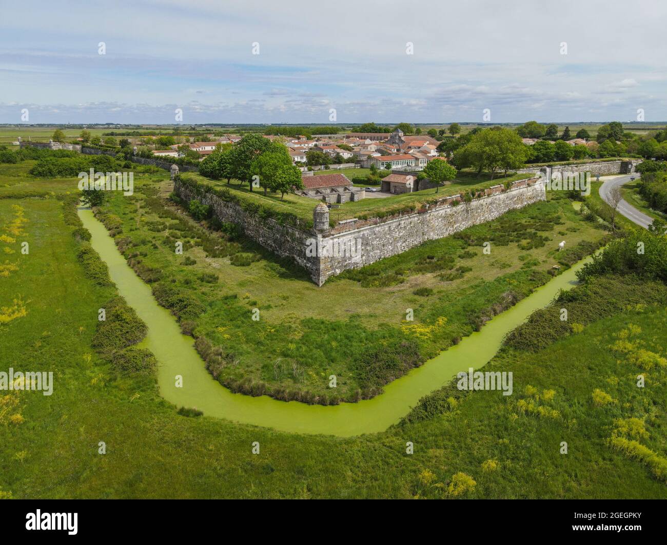 Aerial view of the Citadel of Brouage (central western France ...