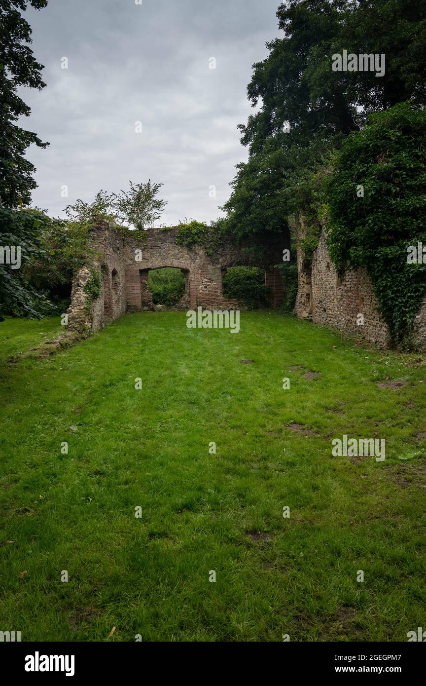 The ruins of Trowse Newton Hall at Whittligham country Park near ...