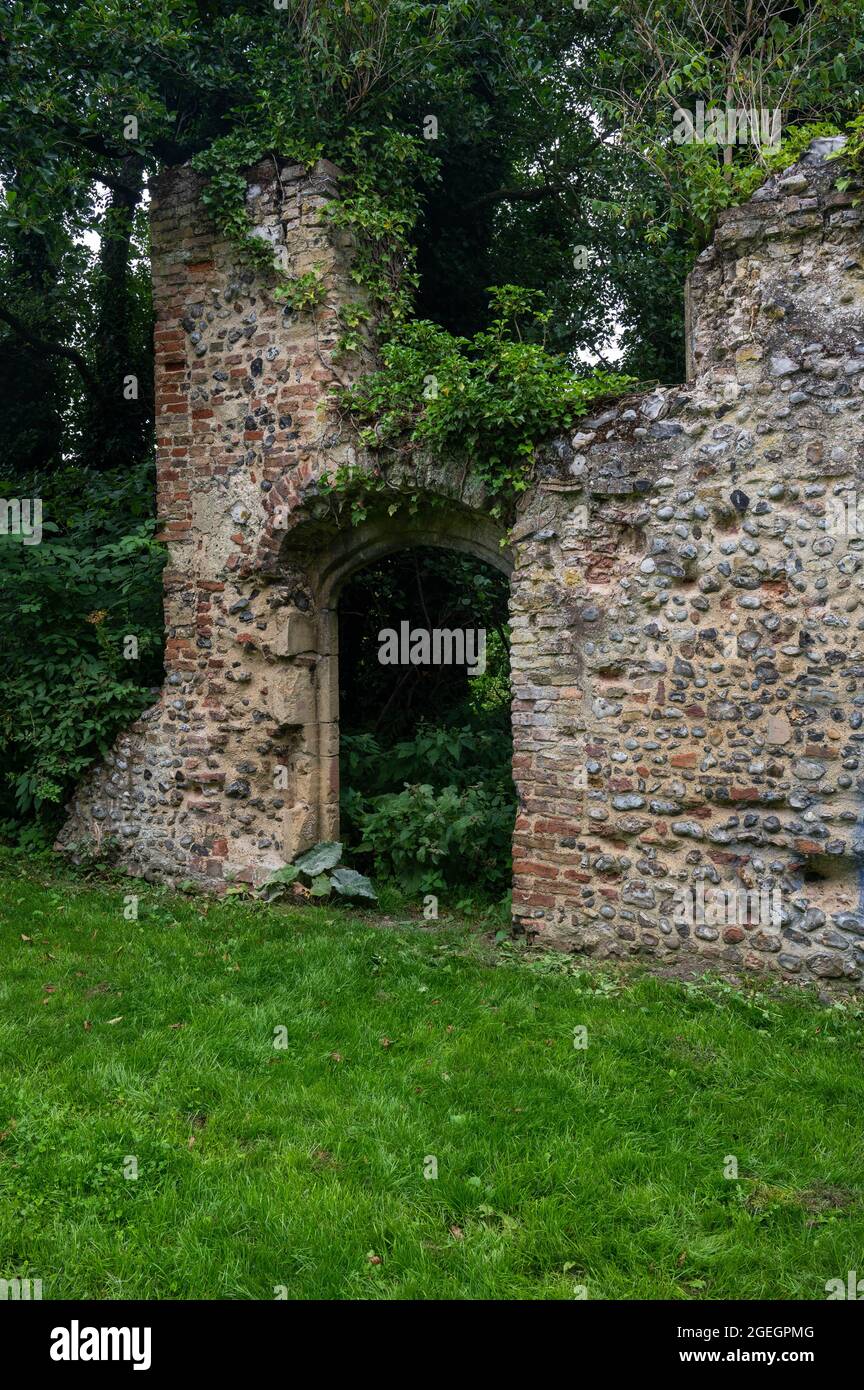 The ruins of Trowse Newton Hall at Whittligham country Park near ...