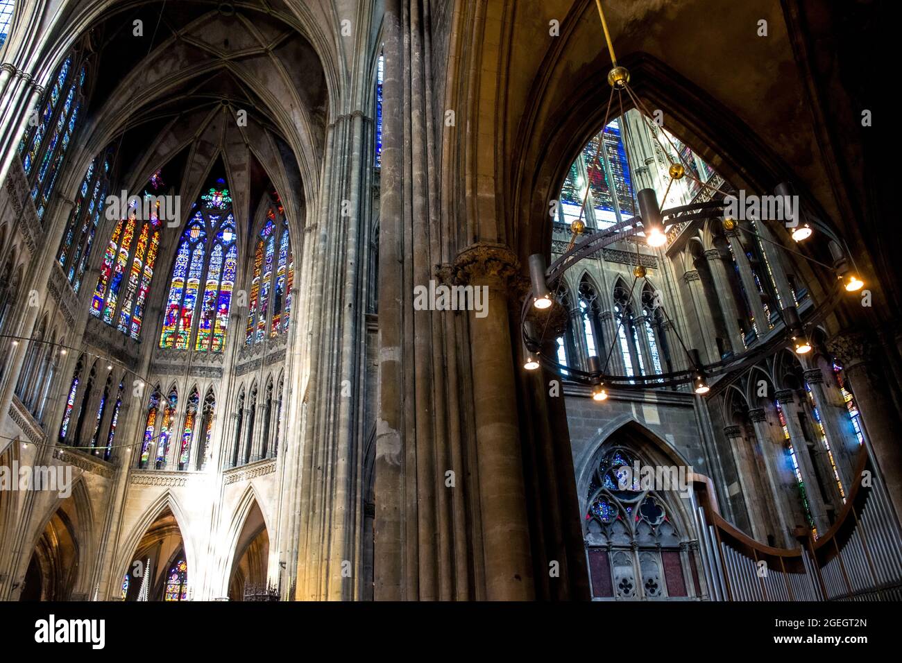Interior view architecture of Saint Stephen Cathedral of Metz Stock ...