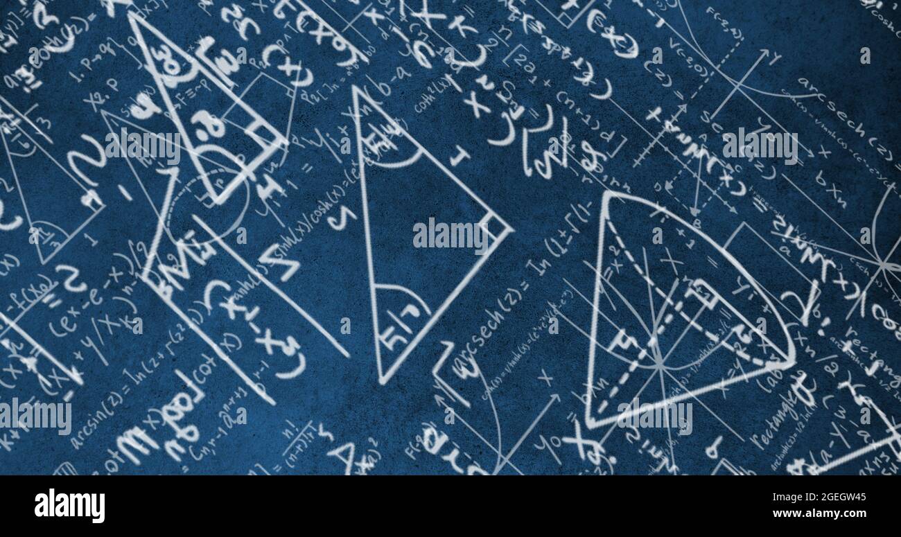 Image of hand written mathematical formulae and drawings Stock Photo ...