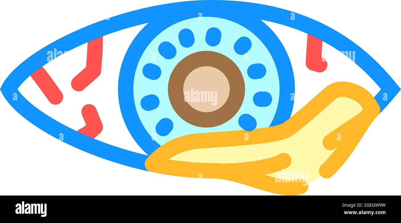 eye infection ophthalmology color icon vector illustration Stock Vector ...