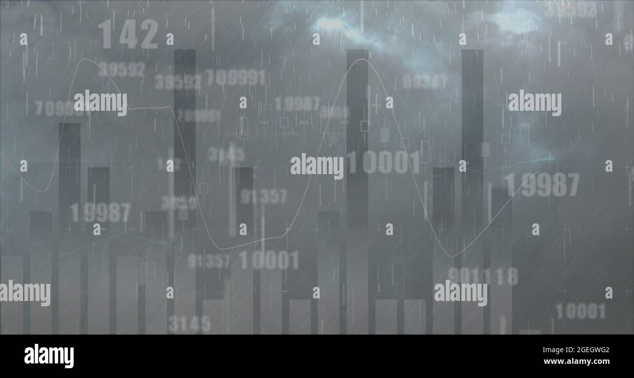 Image of financial data processing and statistics recording with ...