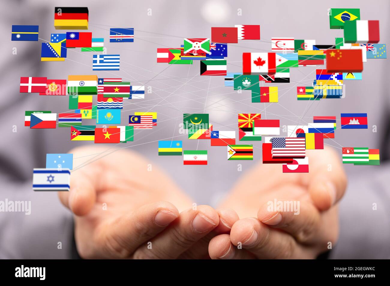 Uk europe globe hands hi-res stock photography and images - Alamy