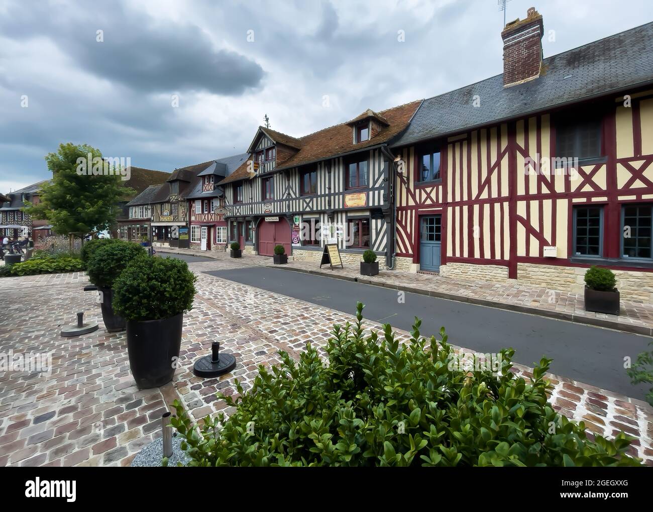 Beuvron en Auge, France - August 3, 2021: Beuvron-en-Auge, one of the ...