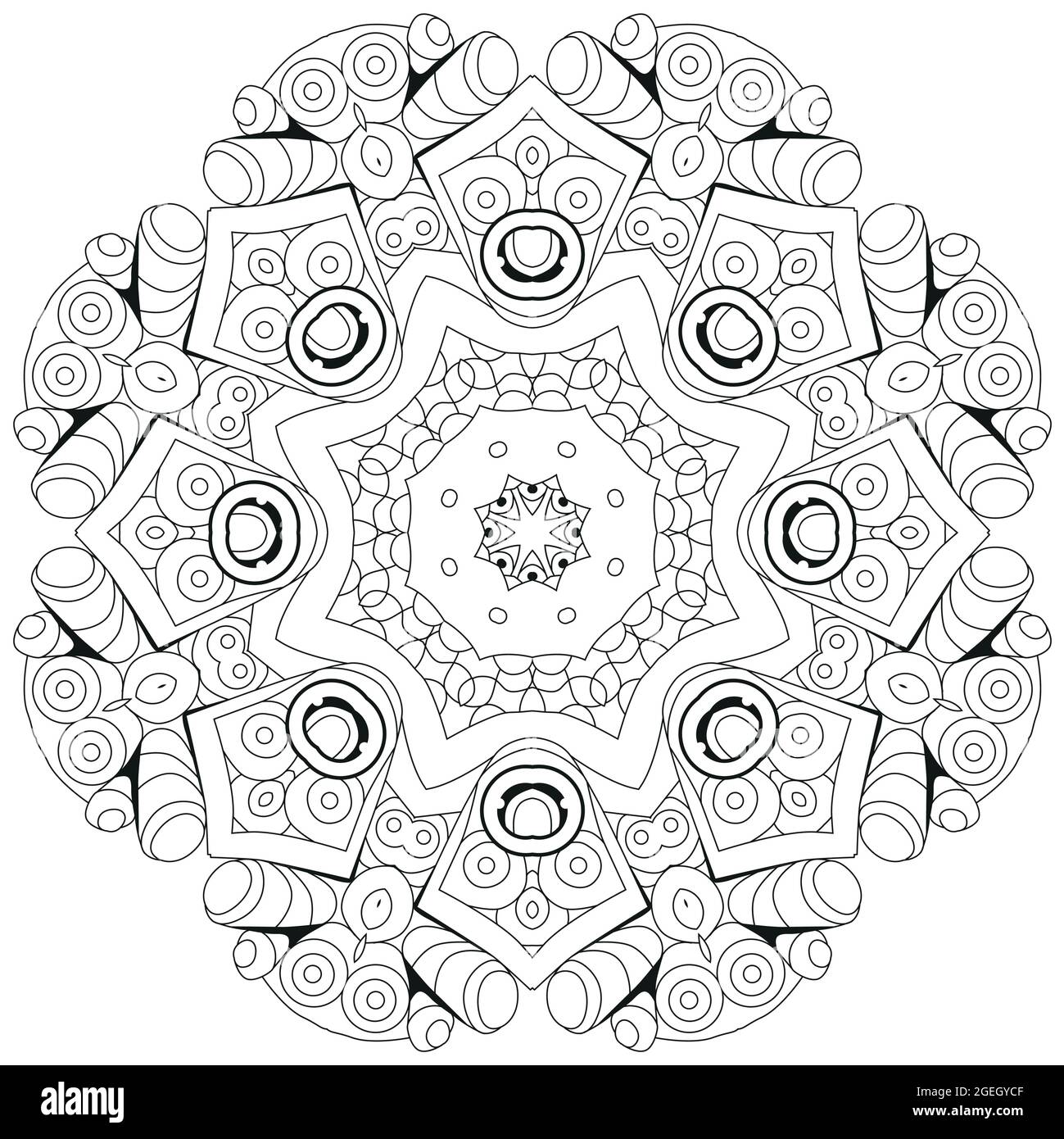 Vector Adult Coloring Book Textures. Hand-painted art design. Adult ...