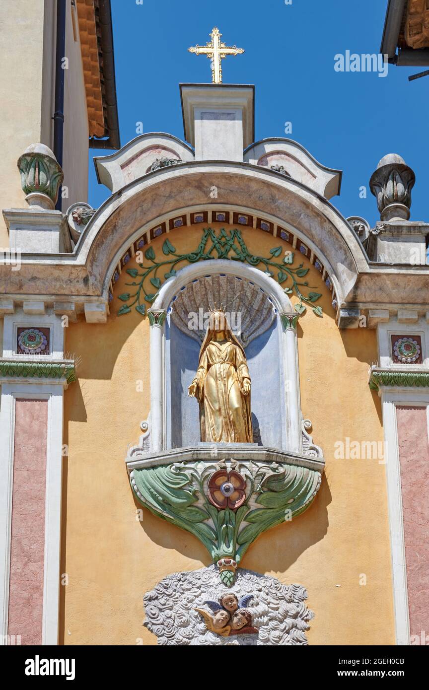 Vence (south eastern France): statue on the facade of Cathedral of Our ...