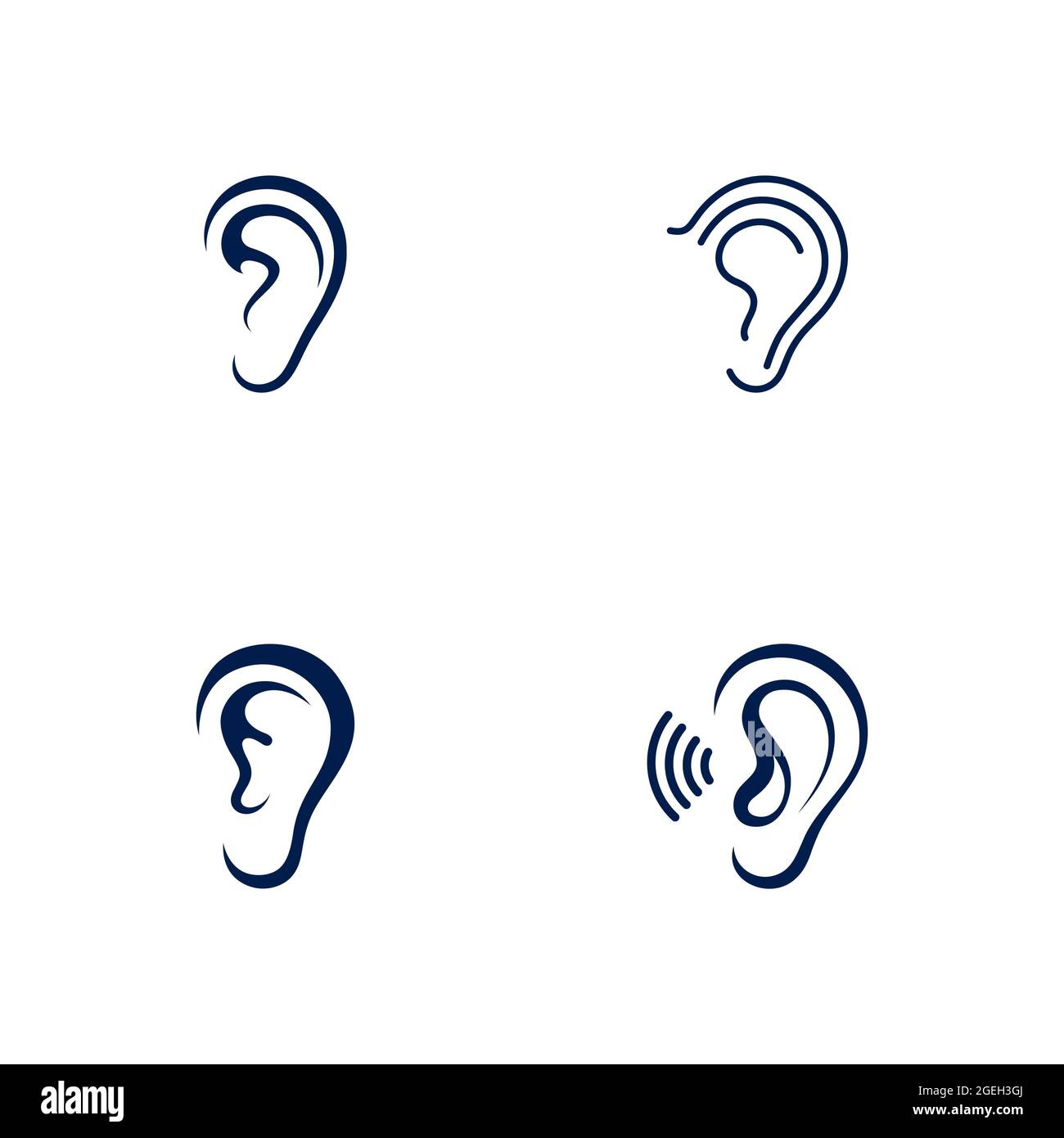 Hearing icon illustration Template vector icon design Stock Photo - Alamy