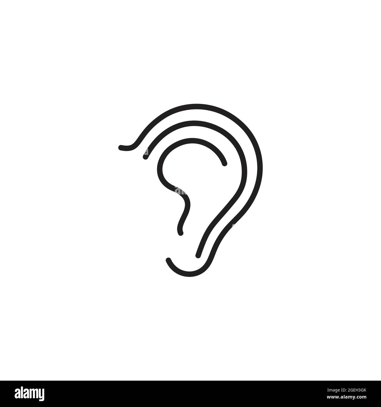 Hearing icon illustration Template vector icon design Stock Photo - Alamy
