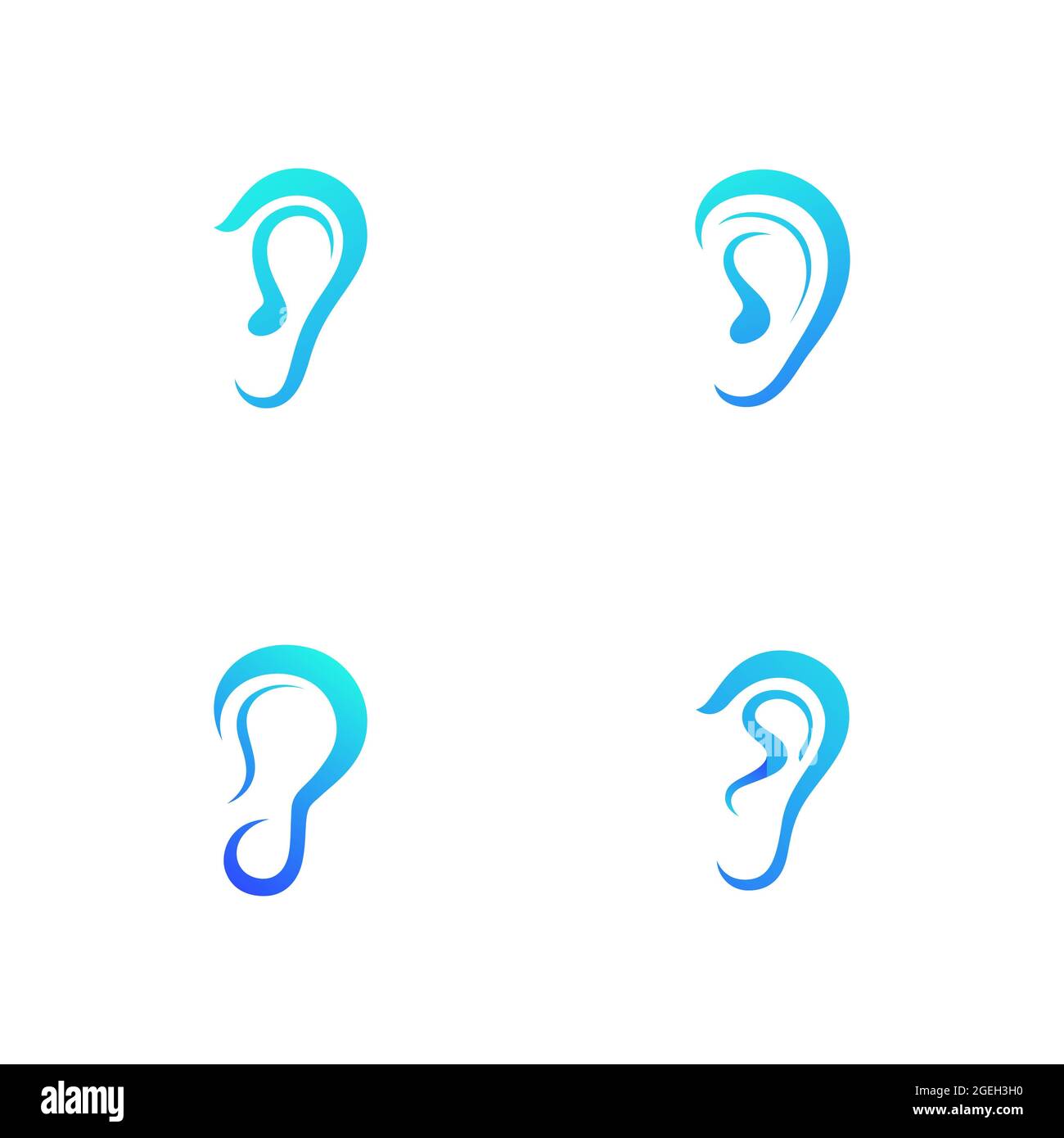 Hearing icon illustration Template vector icon design Stock Photo - Alamy