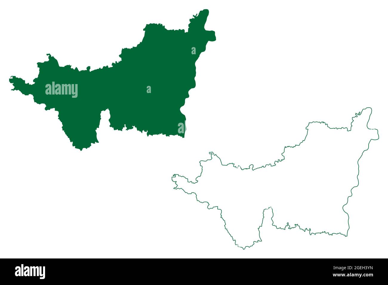 Hooghly district (West Bengal State, Republic of India) map vector ...