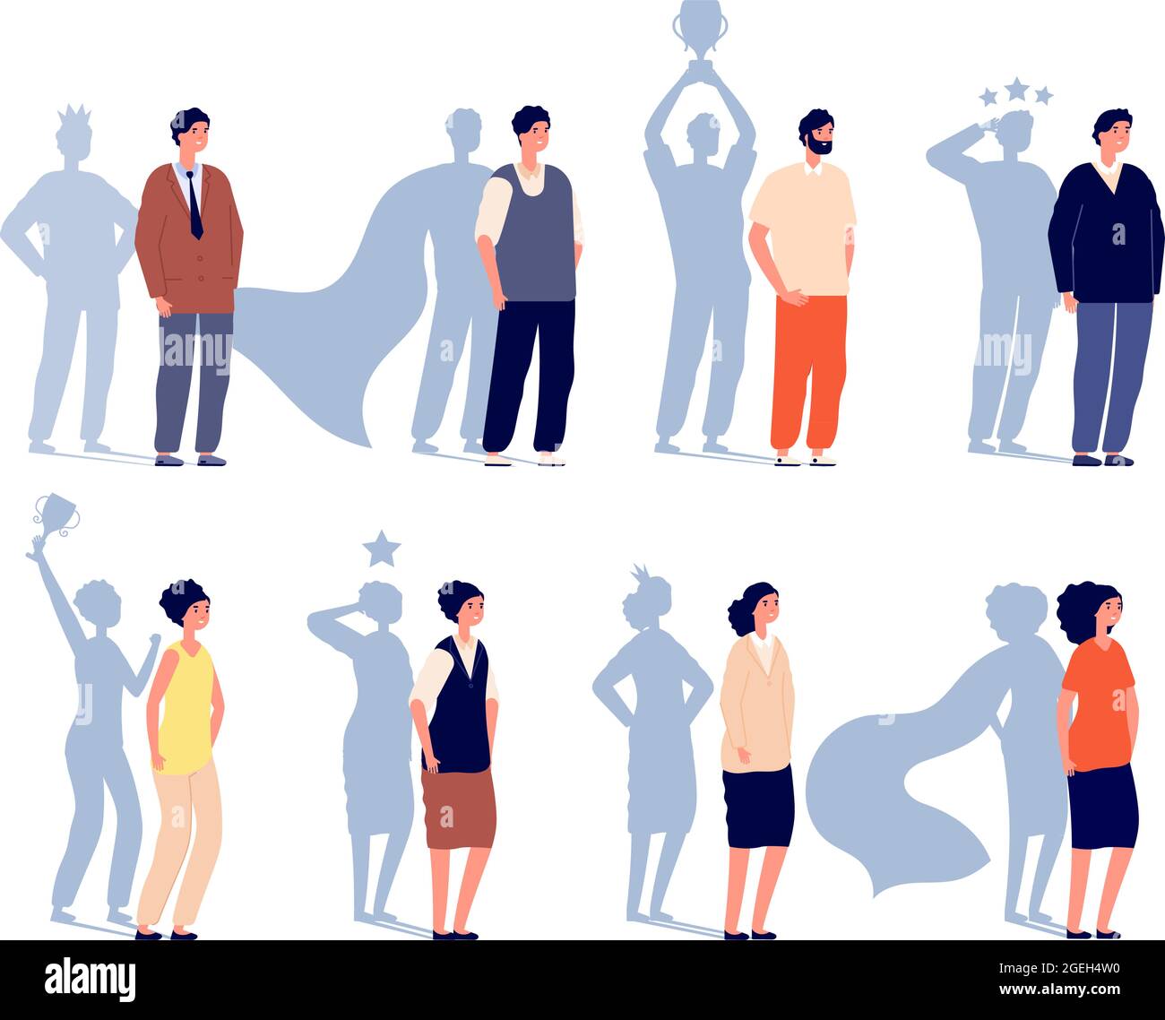 Motivation leader. Superhero shadow, business person creative vision ...