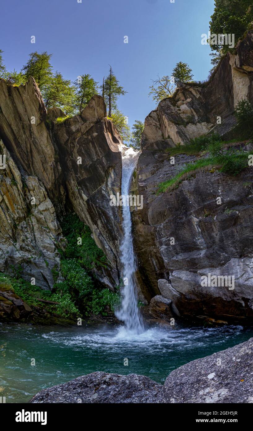 Waterfall in a hidden place Stock Photo - Alamy