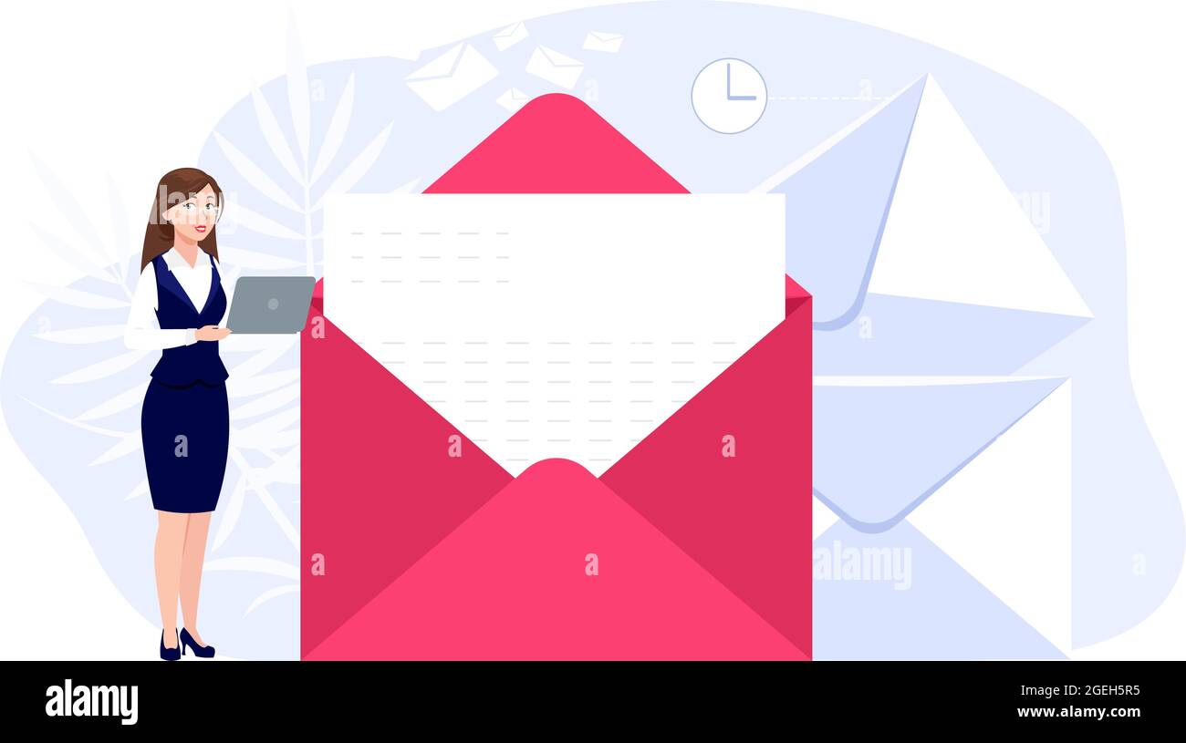 Woman receiving letter Stock Vector Images - Alamy