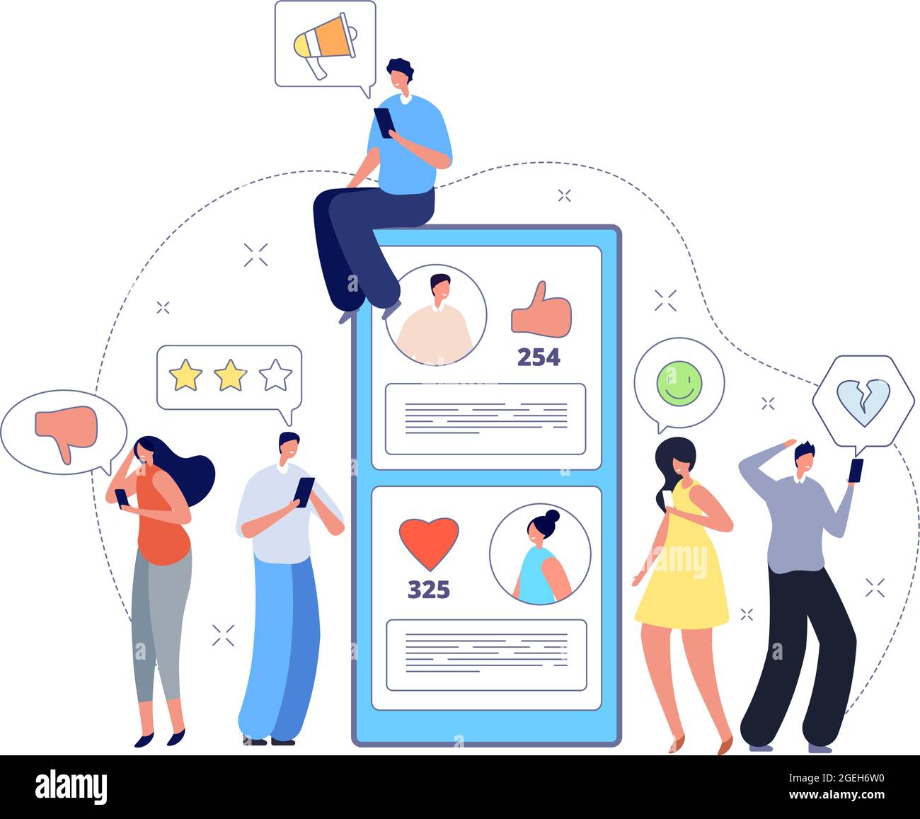 Young woman sharing message Stock Vector Images - Alamy