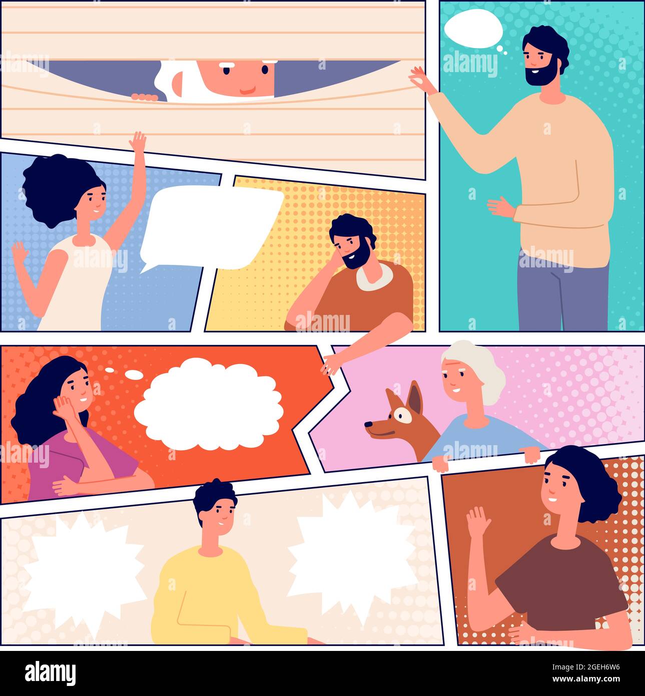 Cartoon girl talking thought bubble High Resolution Stock Photography ...